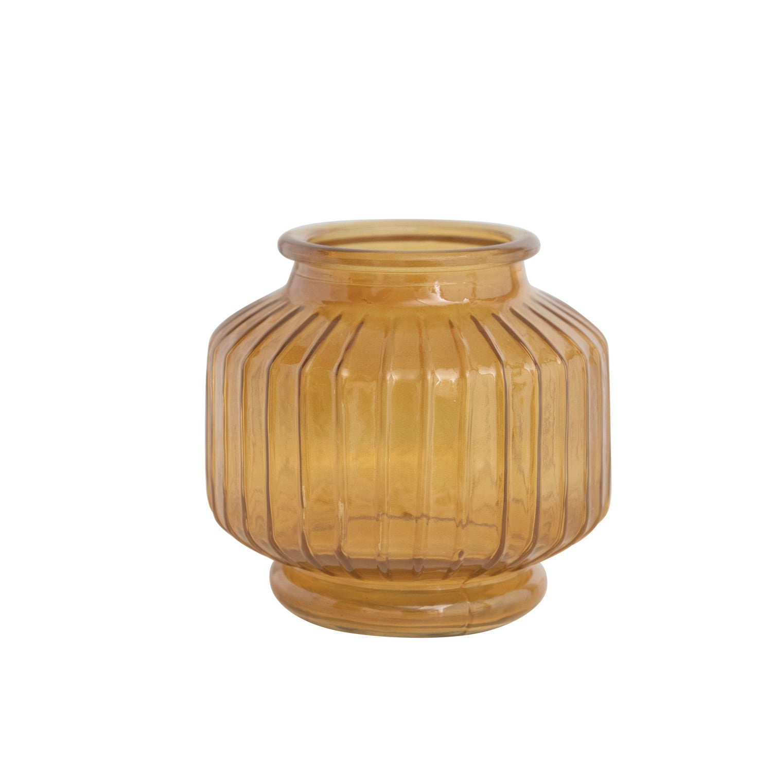 Amber Pleated Vase